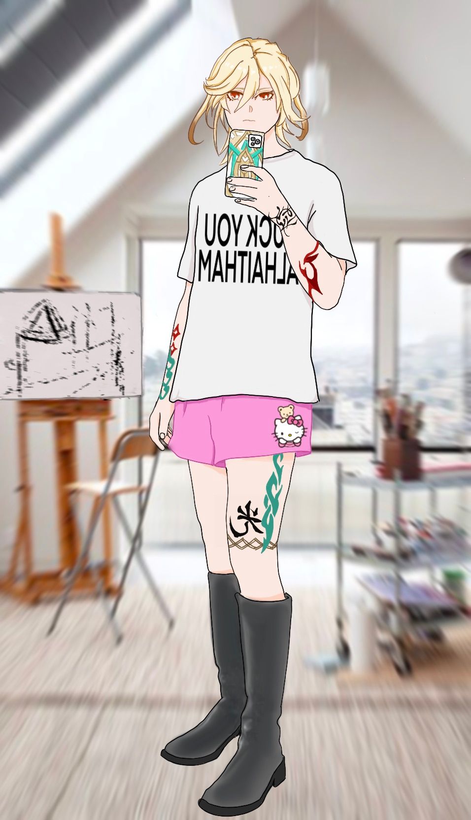 modern day kaveh with tattoos Genshin Impact | HoYoLAB