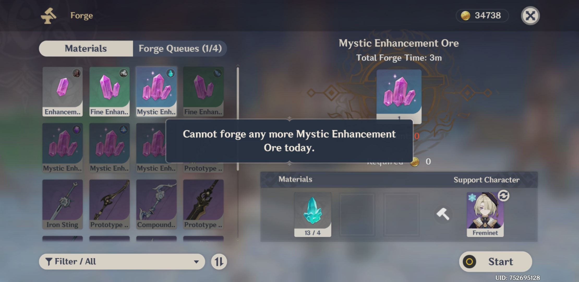 casually tried to get enhancement material then this pop up Genshin ...