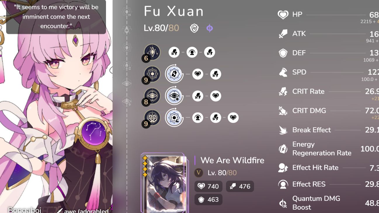 Fu Xuan's trace progression continues. Honkai: Star Rail | HoYoLAB