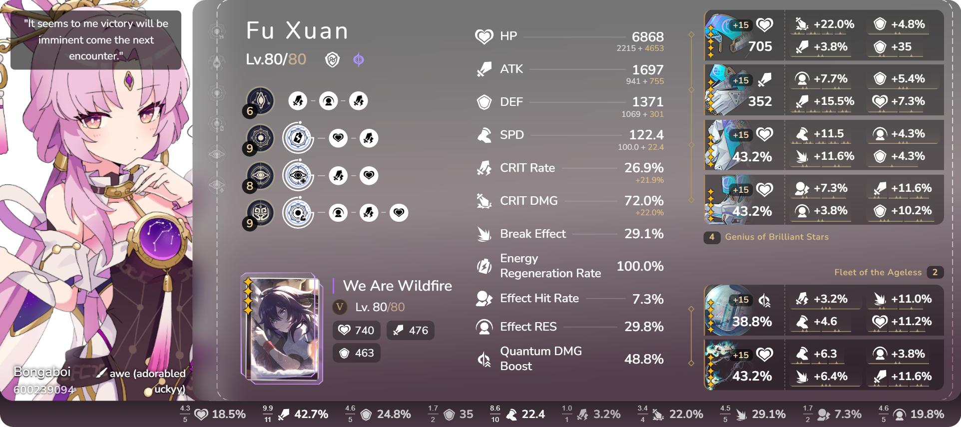 Fu Xuan's trace progression continues. Honkai: Star Rail | HoYoLAB