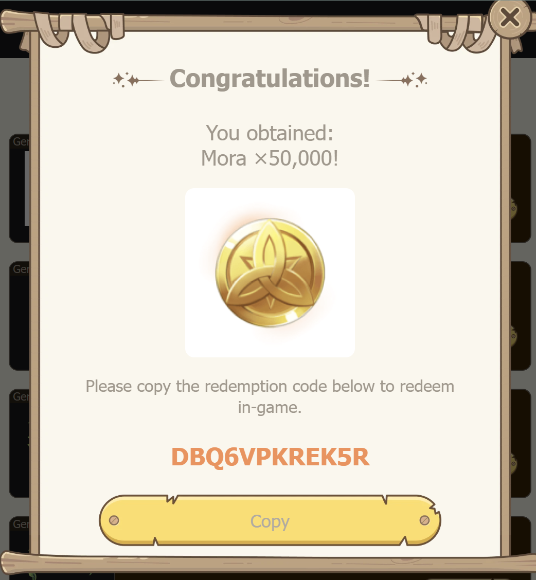 Lost By bots this Time ,but here is THE 50K Mora Code!! Genshin Impact | HoYoLAB