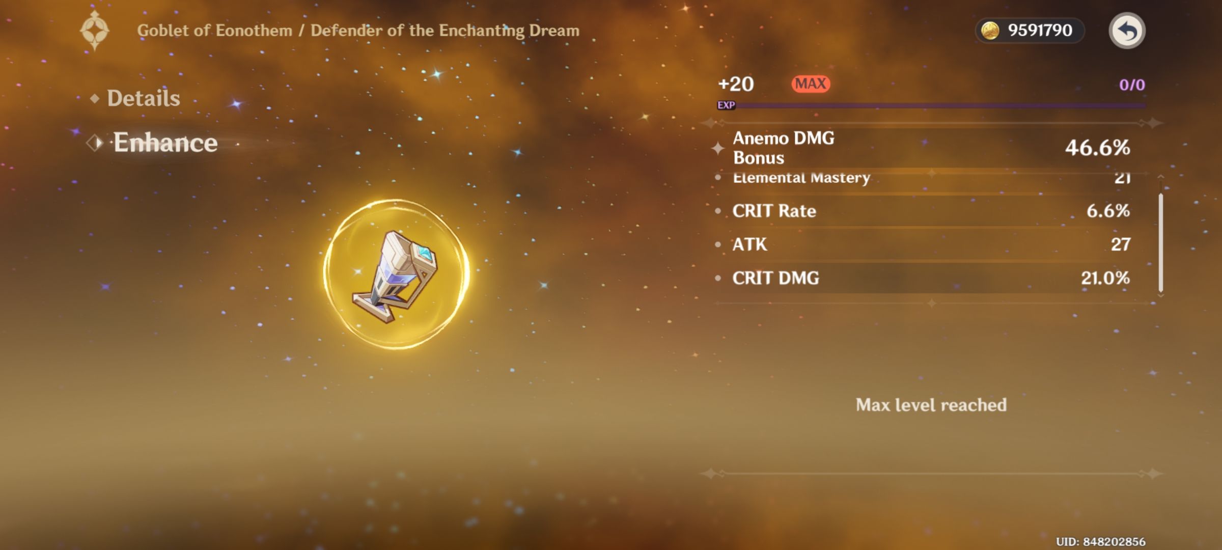 after 90+ day's got a anemo goblet on set Genshin Impact | HoYoLAB