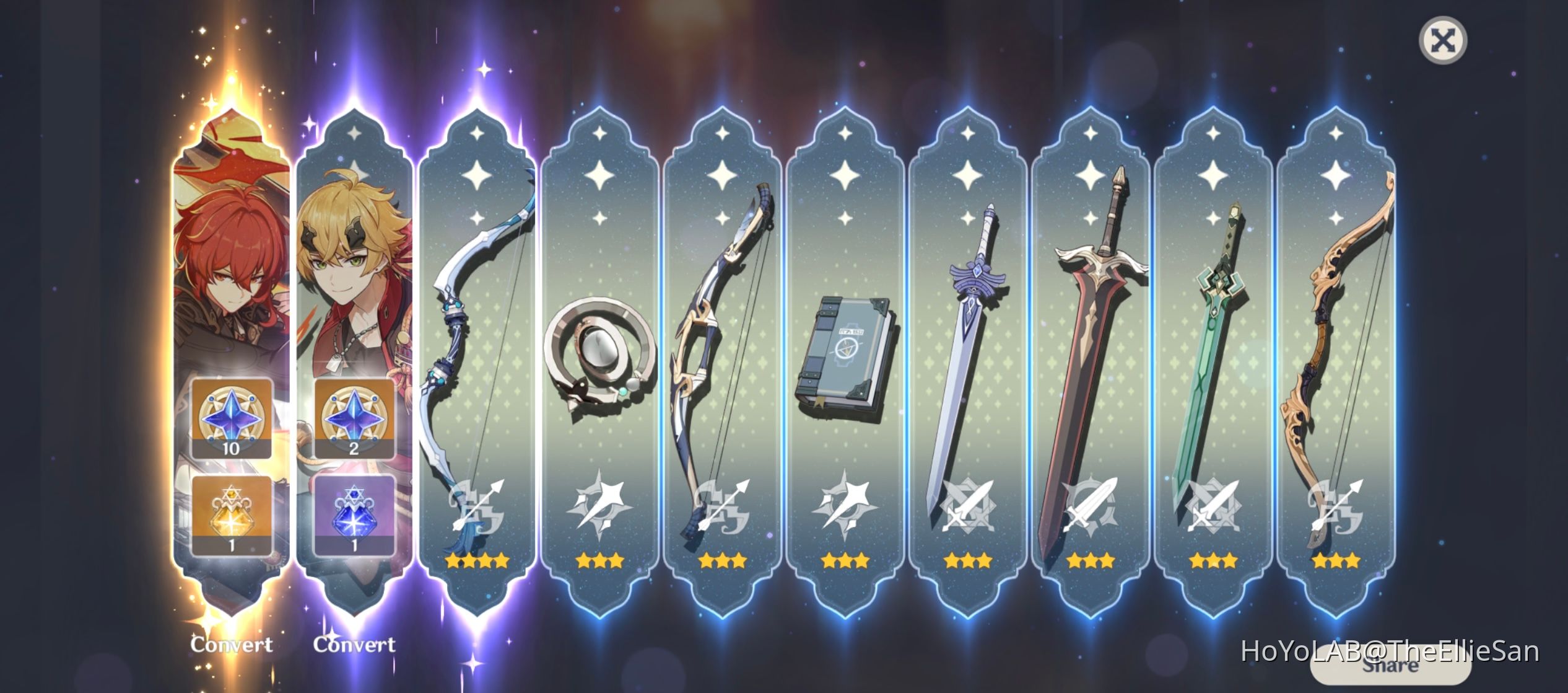 I never managed to get those ultra lucky pulls with multiple 5* in a 10-pull, but I’m super ...