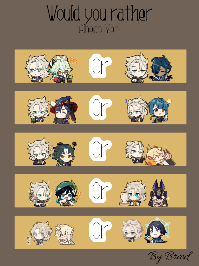 Albedo Ship would you rather Genshin Impact | HoYoLAB