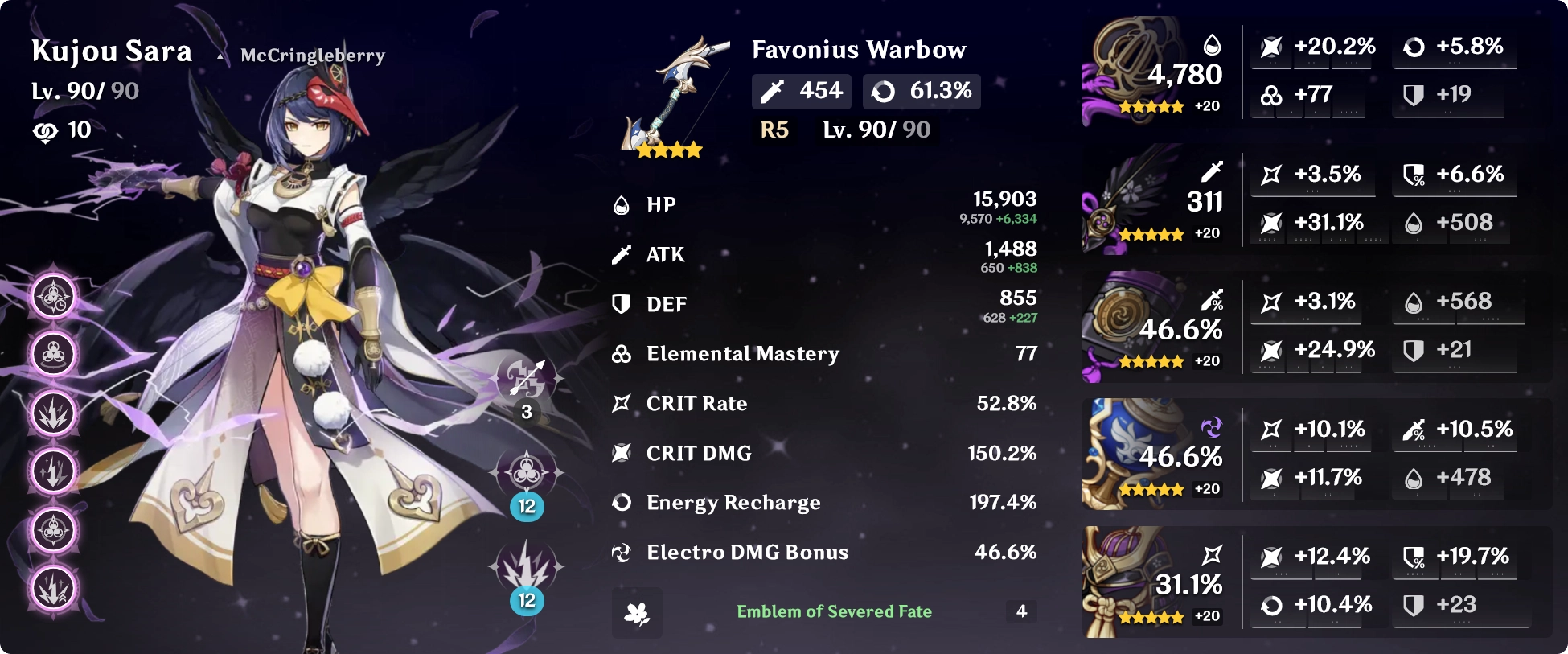 C2 Raiden Shogun + C6 Kujou Sara Showcase Genshin Impact | HoYoLAB