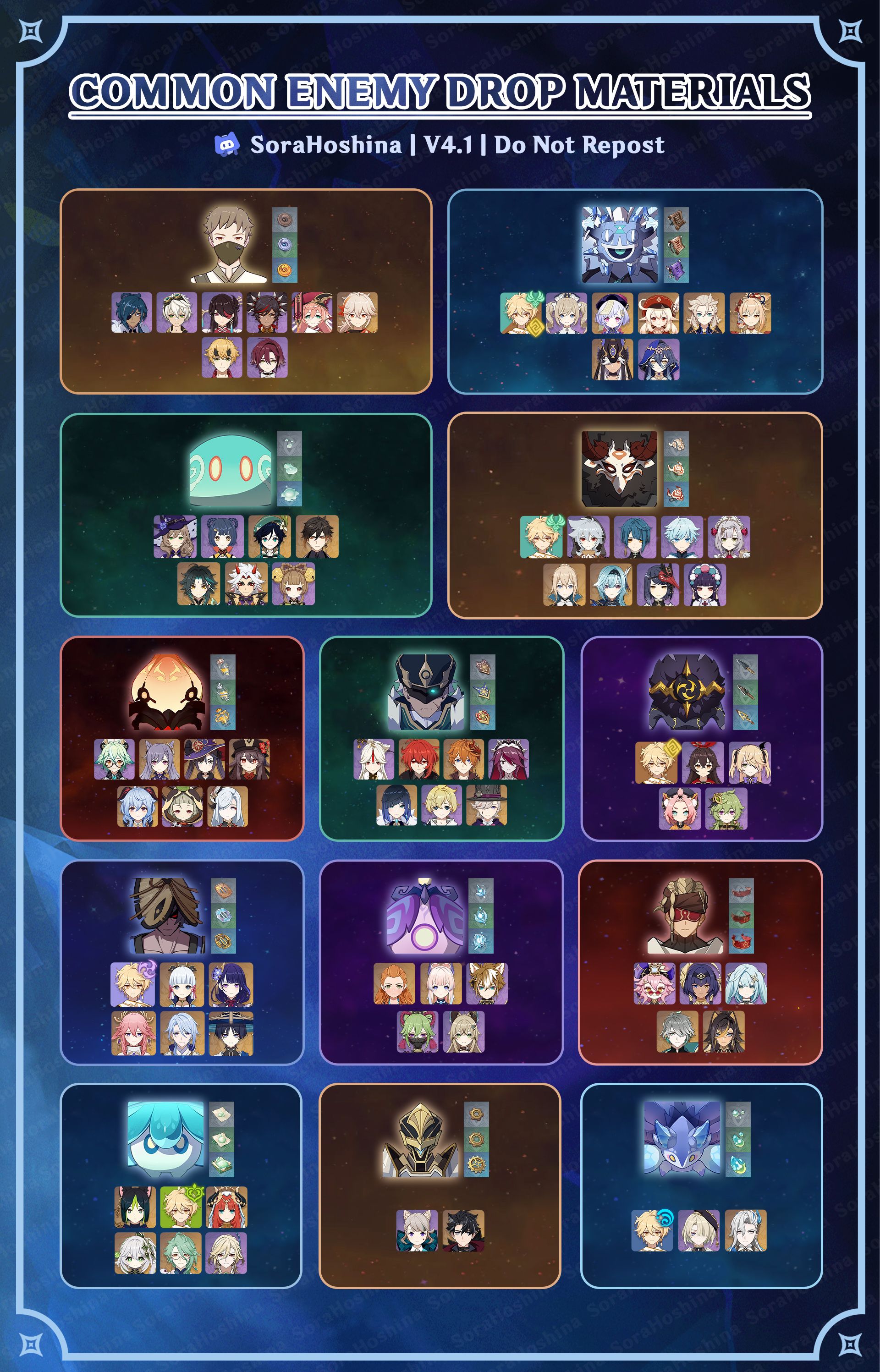 [V4.1] Weekly Bosses, Normal Bosses, Common Enemies, Talent Book ...