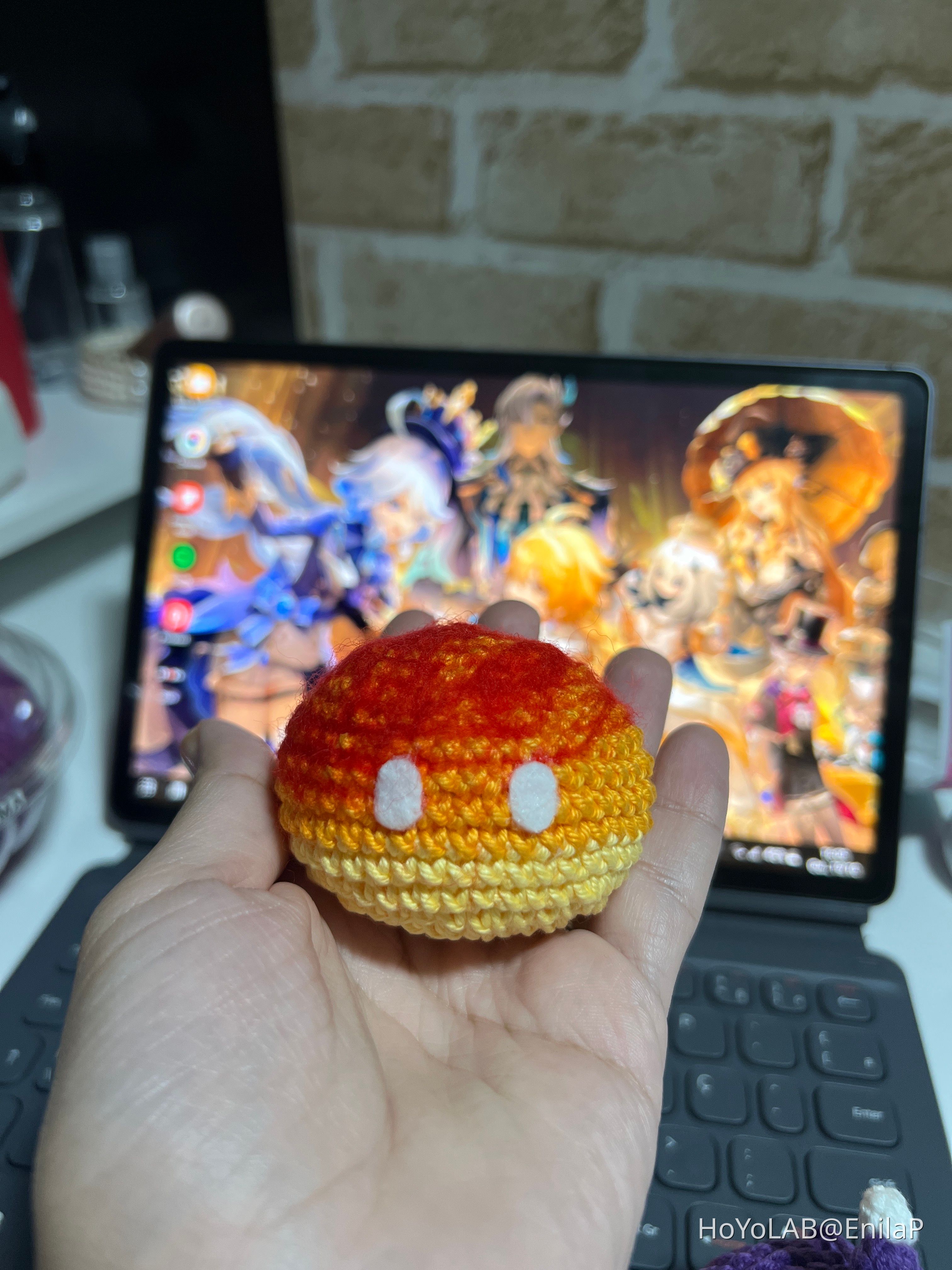 Slime Pyro em Amigurumi Genshin Impact | HoYoLAB