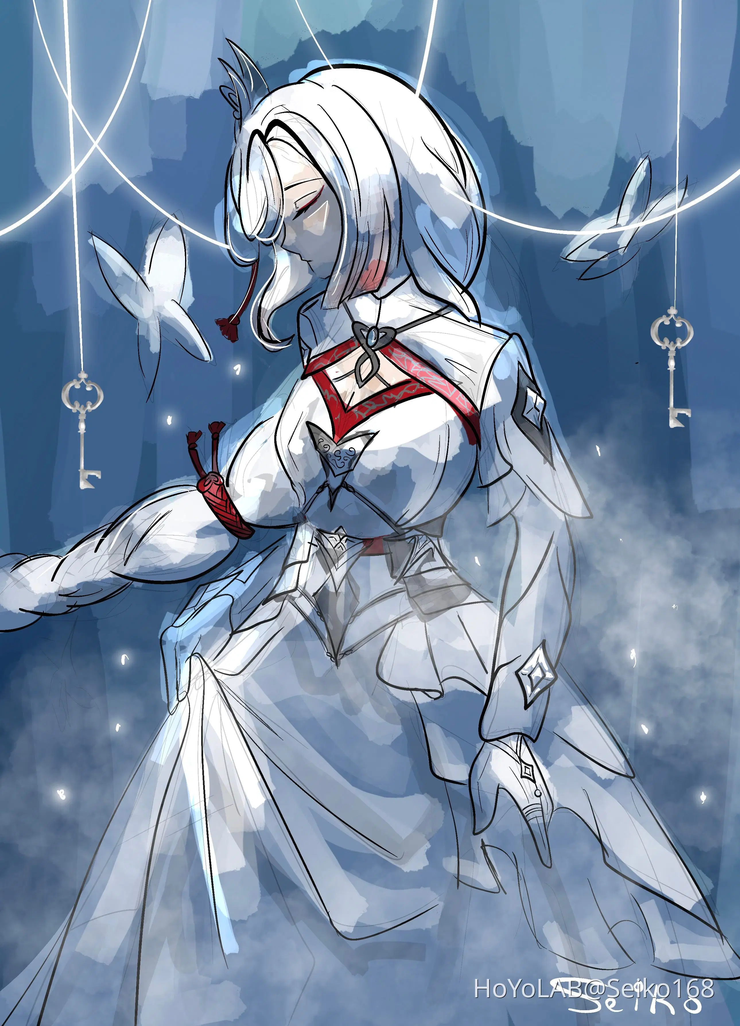 (Finished) Shenhe painting Genshin Impact | HoYoLAB