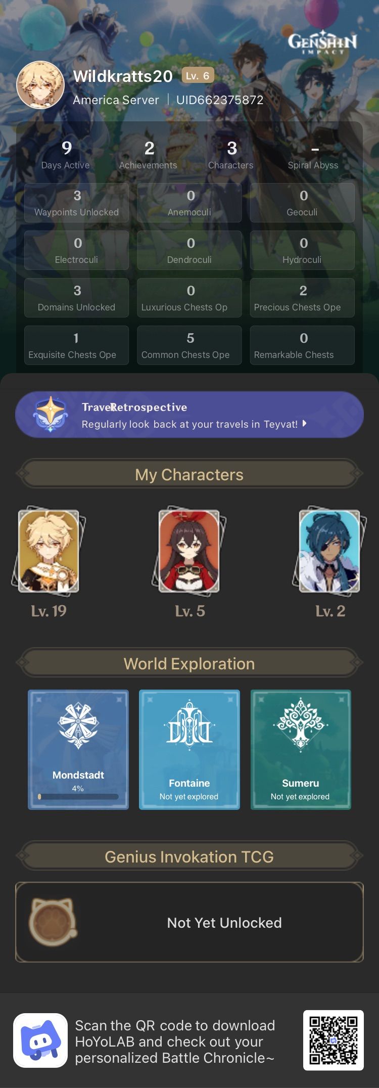 My characters’ chart information Genshin Impact | HoYoLAB