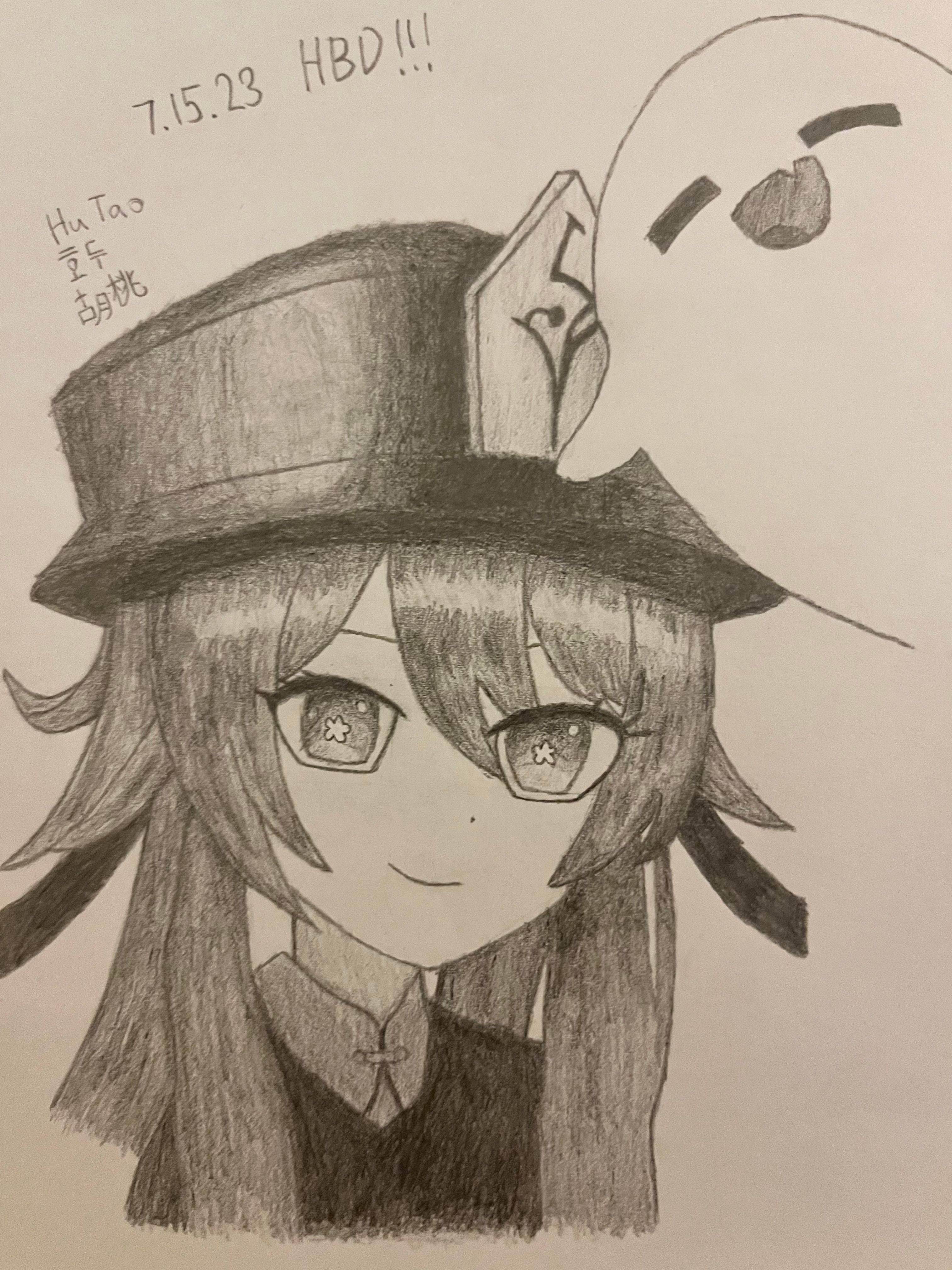 Hu Tao Pencil Drawing Genshin Impact | HoYoLAB