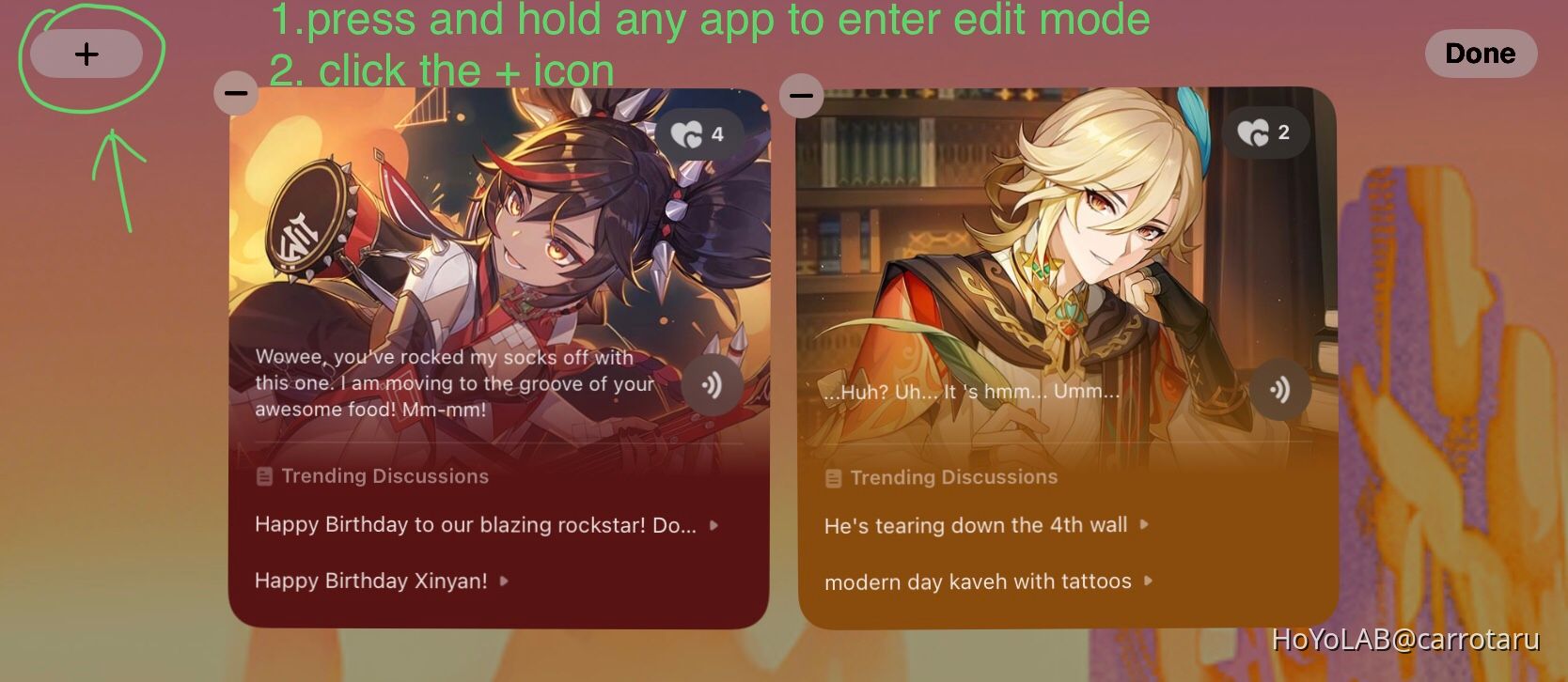 Character Widget Guide for iOS Genshin Impact | HoYoLAB