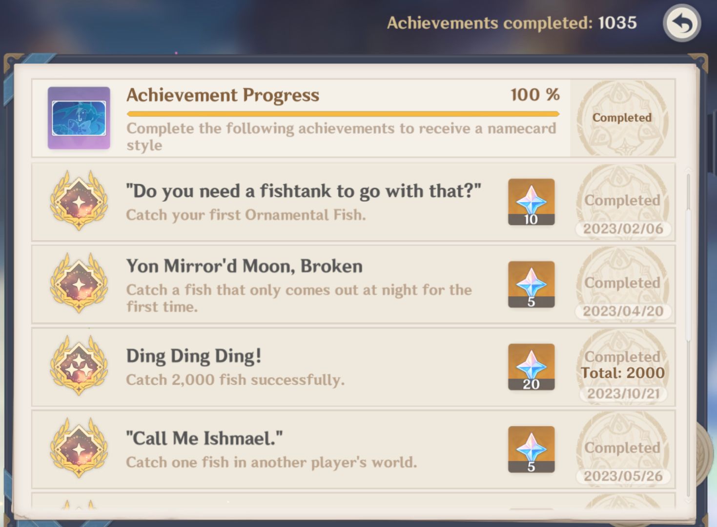 I FINISHED THE DANG FISHING ACHIEVEMENTS😭😭😭 Genshin Impact | HoYoLAB