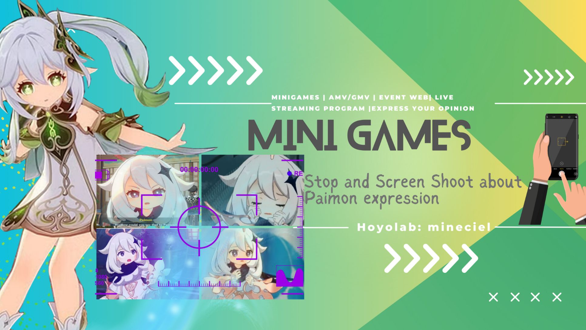 (Mini Games) stop and screen shoot_ Tell me your mood today with paimon ...