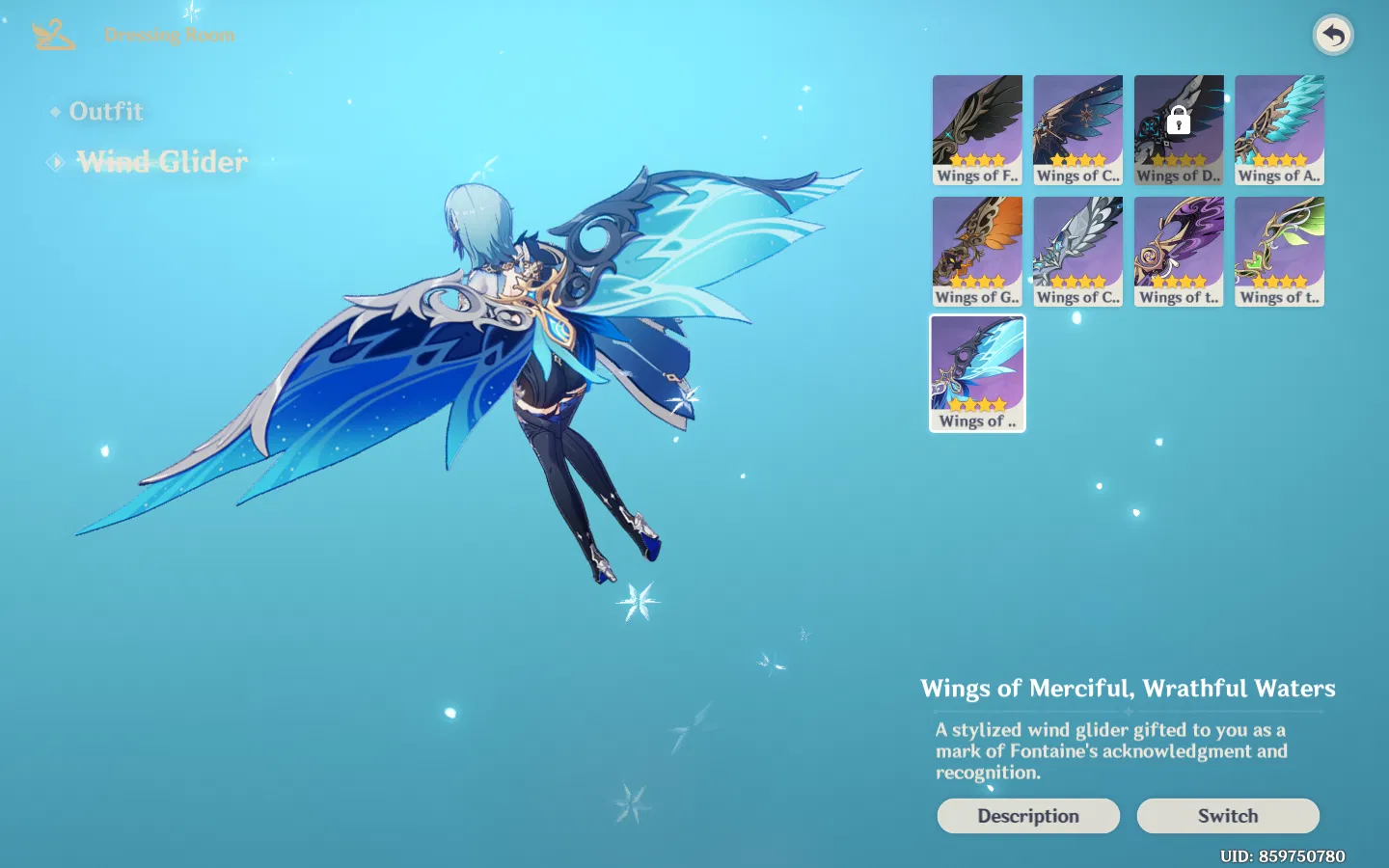 Finally my reputation in fontaine is max and the new wind glider look ...