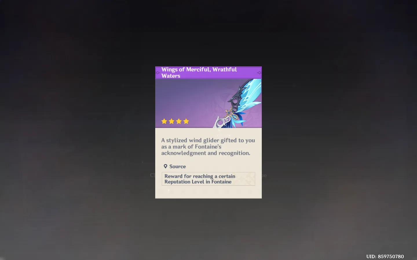 Finally my reputation in fontaine is max and the new wind glider look ...