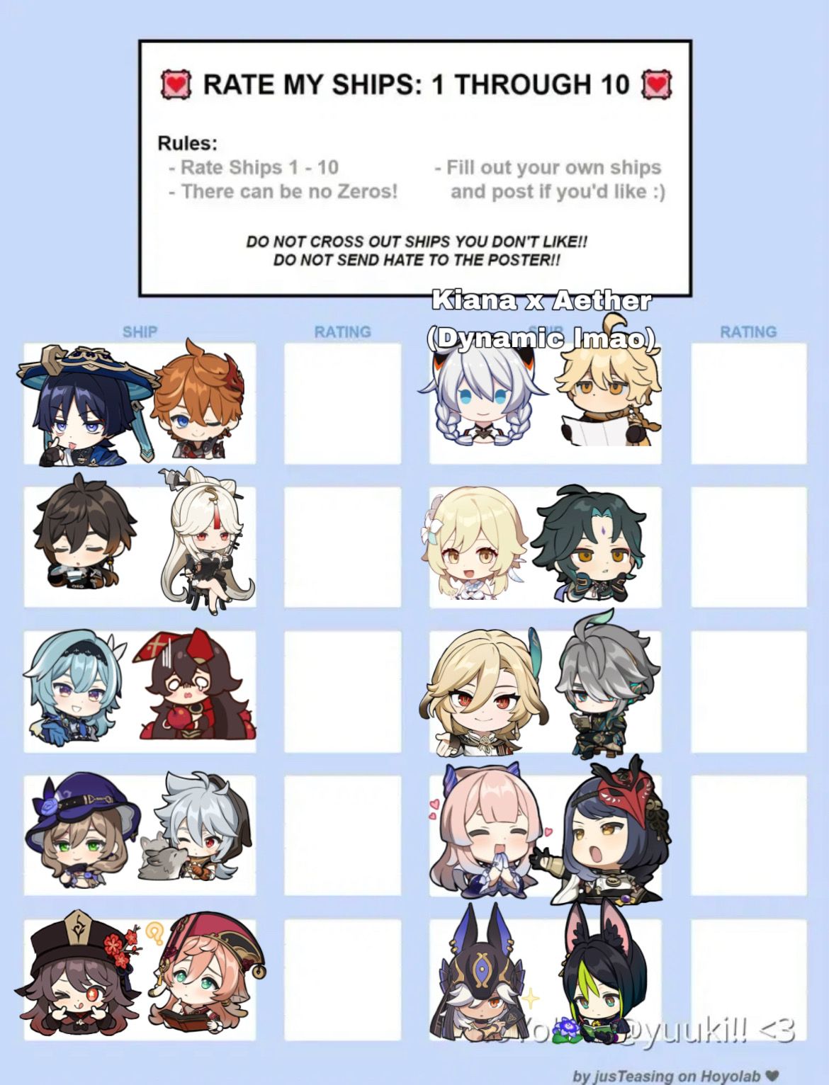 Rate my fav Genshin ships! Genshin Impact | HoYoLAB