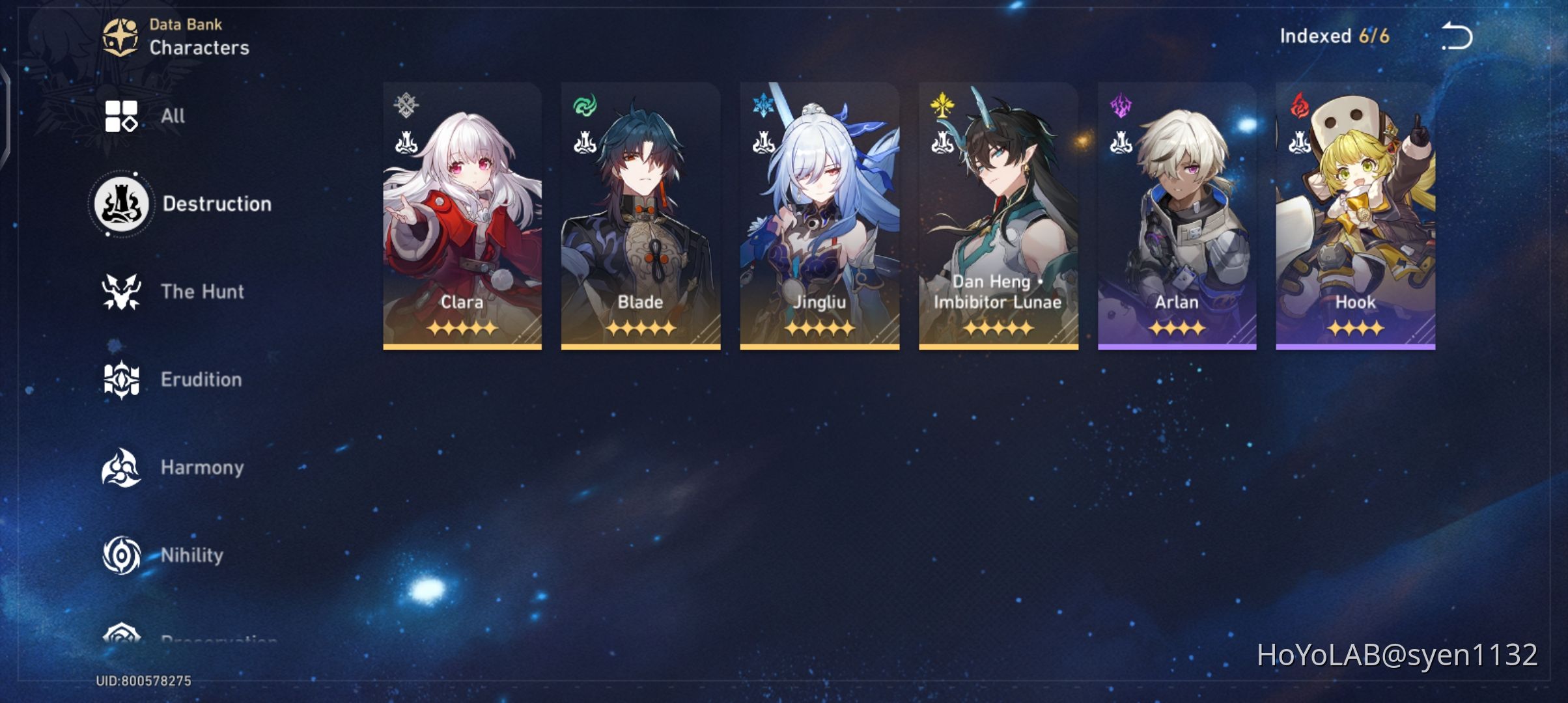 the time when you have all destruction path characters Honkai: Star ...