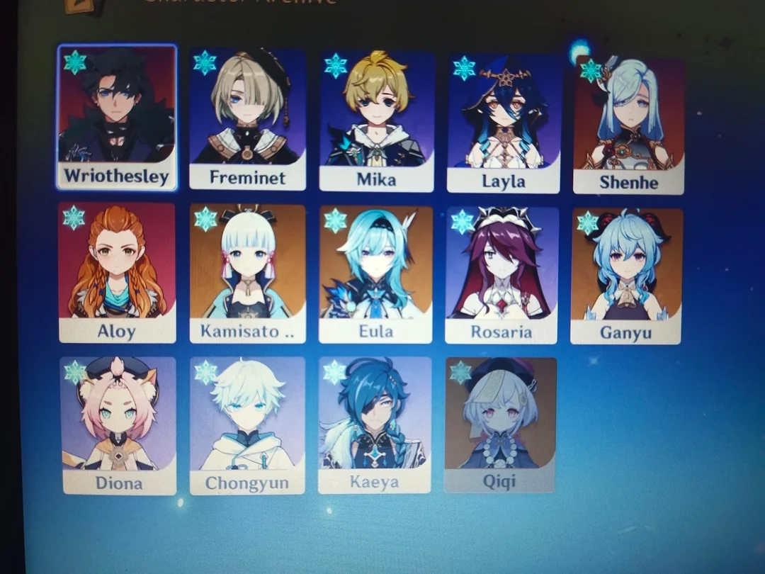 Have you collected all cyro characters so far? How is the progress ...