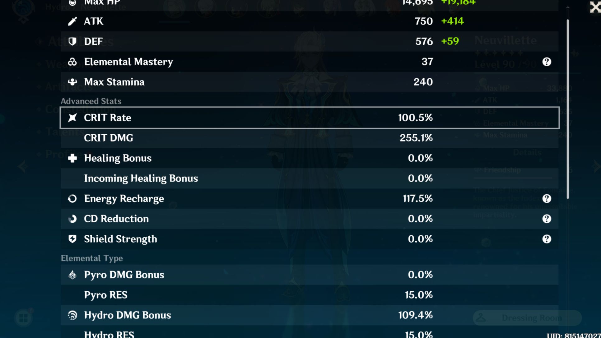 Neuvillette Stats Genshin Impact | HoYoLAB