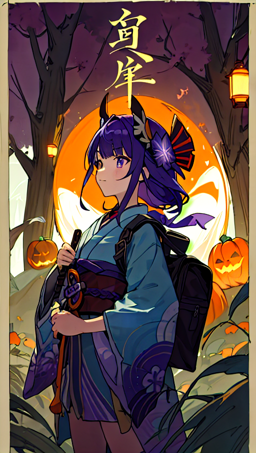 "A vintage Halloween masterpiece."-Raiden Ei (AI-generated.) Genshin ...