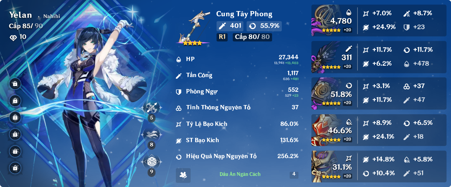 4 char tui build như này có ổn ko mn? Genshin Impact | HoYoLAB