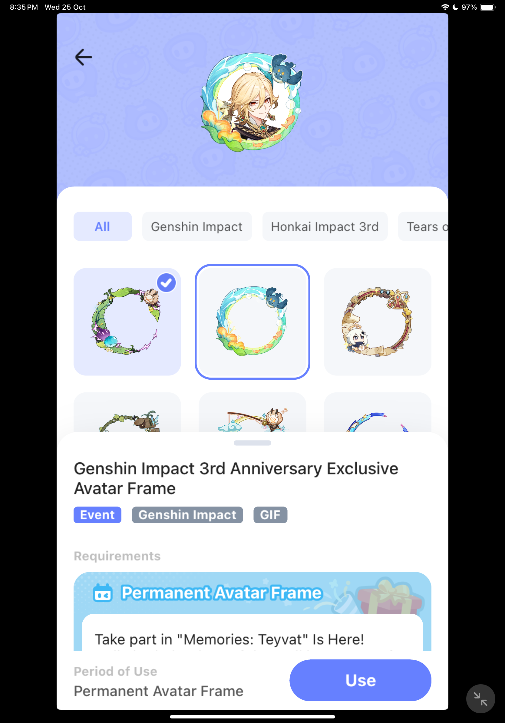 Genshin 3rd Anniversary Frame | Frame Collection #59 Genshin Impact ...