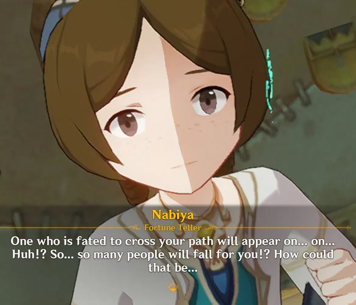 abt that one part in sumeru with the fortune teller lady Genshin Impact ...