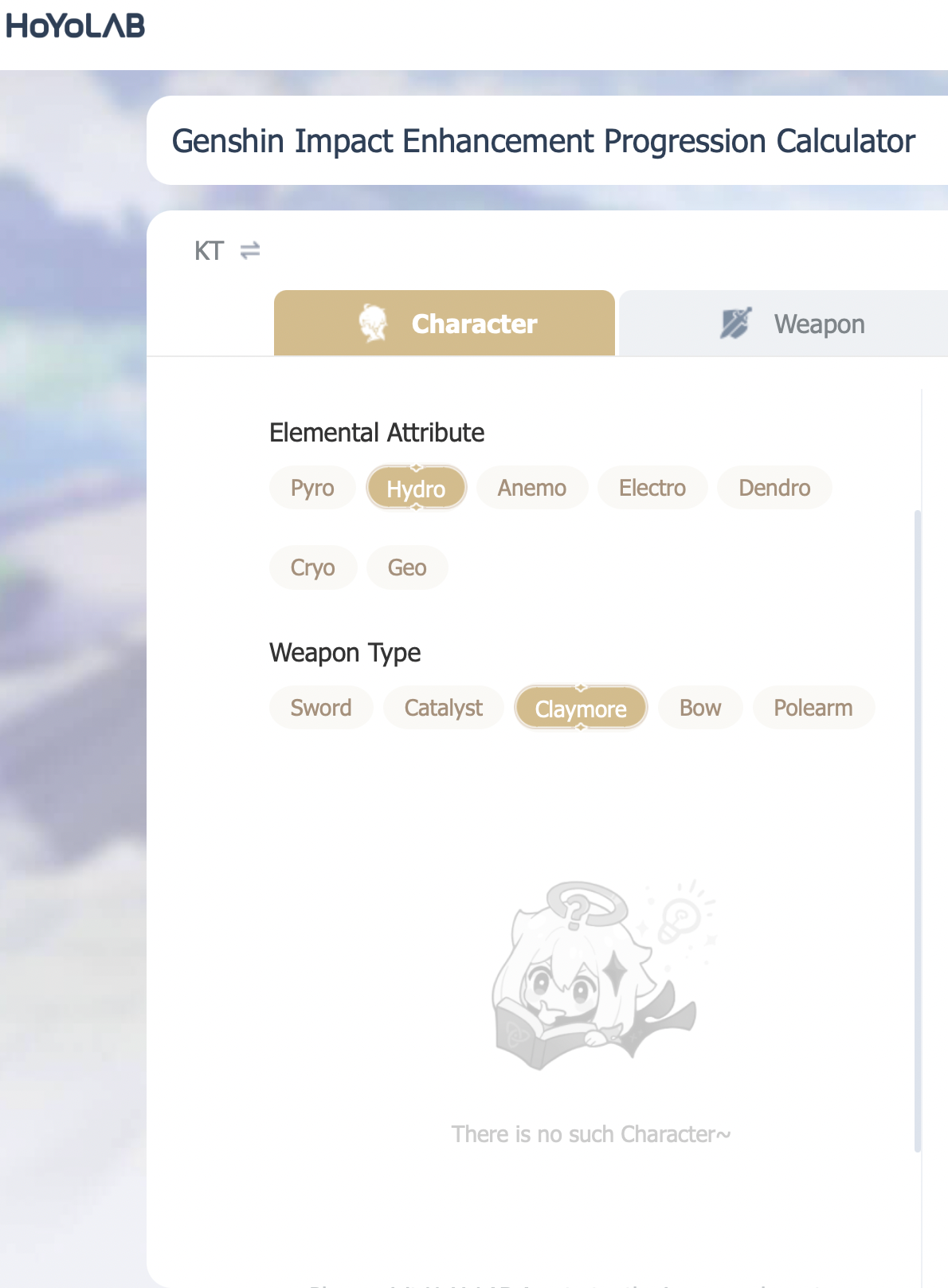 No Hydro Claymore??? Also no 5* pyro sword (how am I just now realizing ...