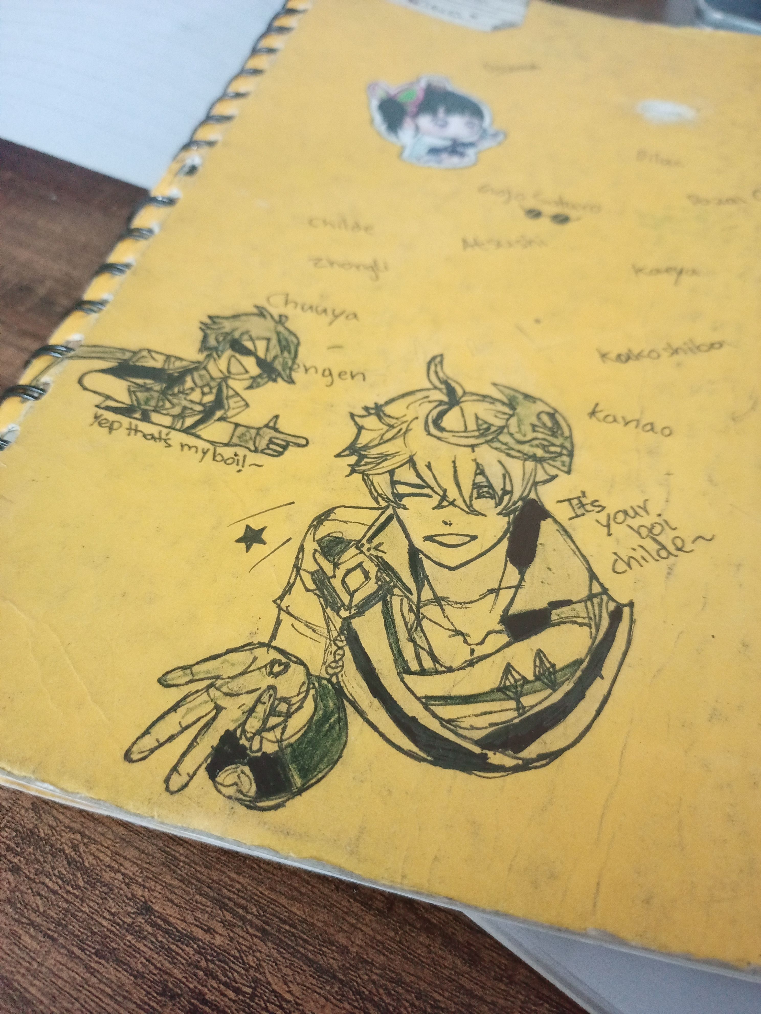 My school Note book (for notes) be like: Childe~ Genshin Impact | HoYoLAB