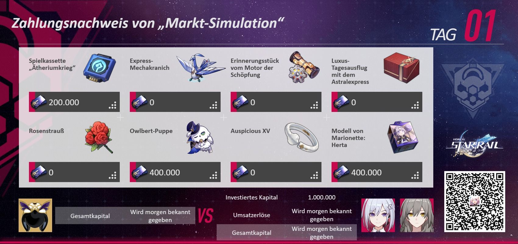 Webaktion: Markt-Simulation: Tag 1 Honkai: Star Rail | HoYoLAB