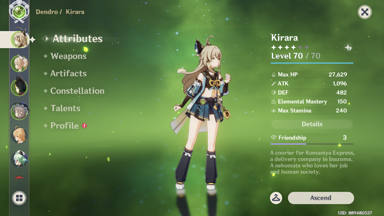 Level 70 Kirara Build Genshin Impact | HoYoLAB