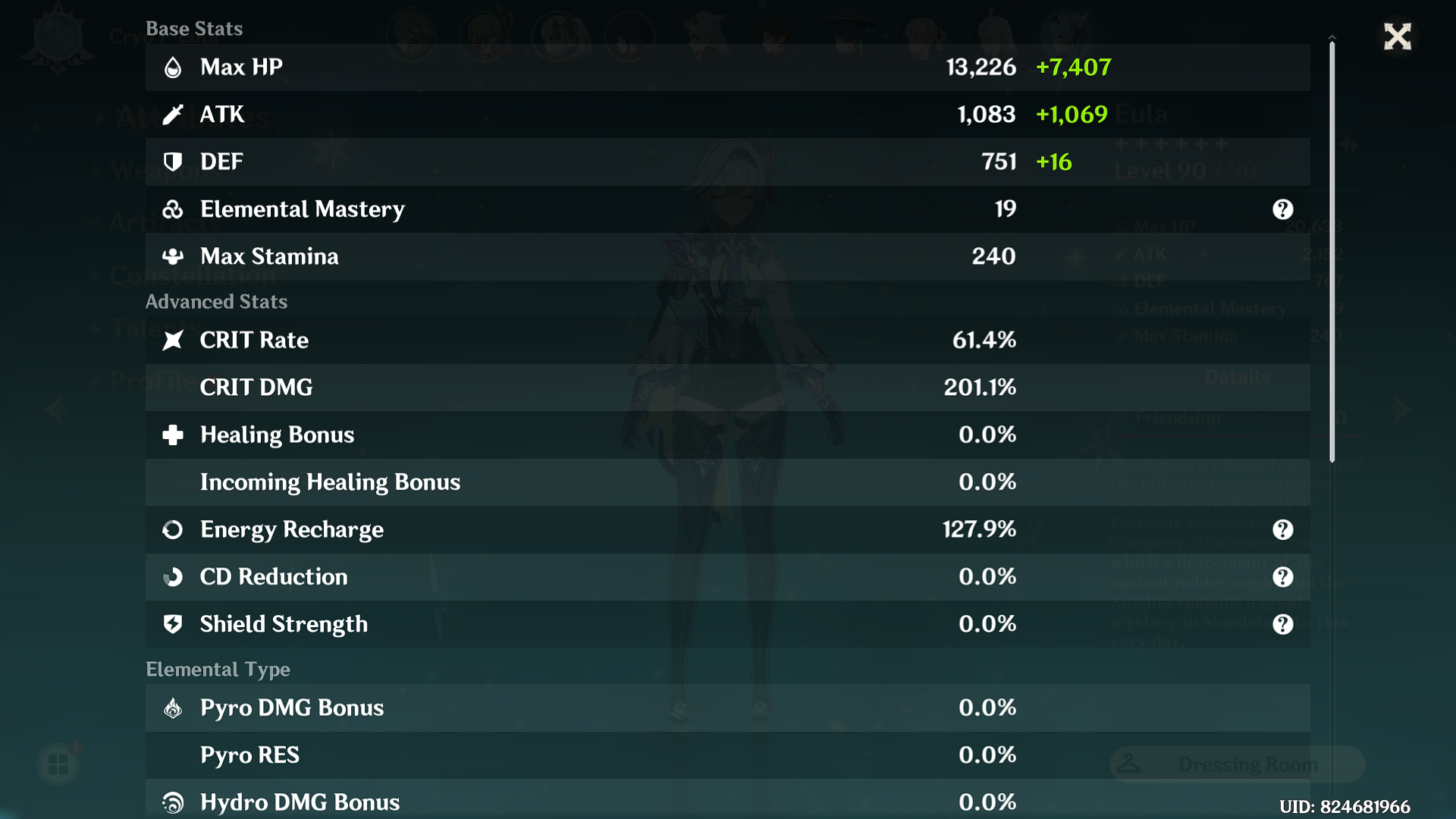 Almost perfected Eula C1 with R1 SOPB Genshin Impact | HoYoLAB