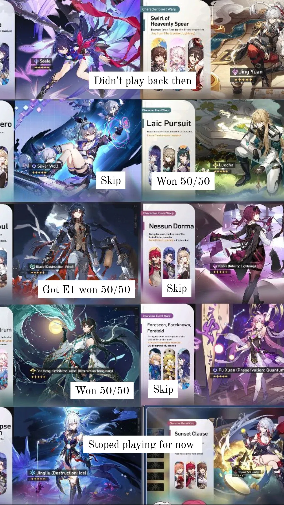 How my HSR pulls went so far Honkai: Star Rail | HoYoLAB