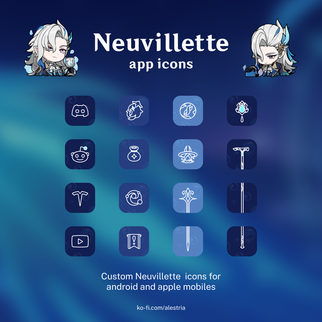 Custom Neuvillette app icons Genshin Impact | HoYoLAB