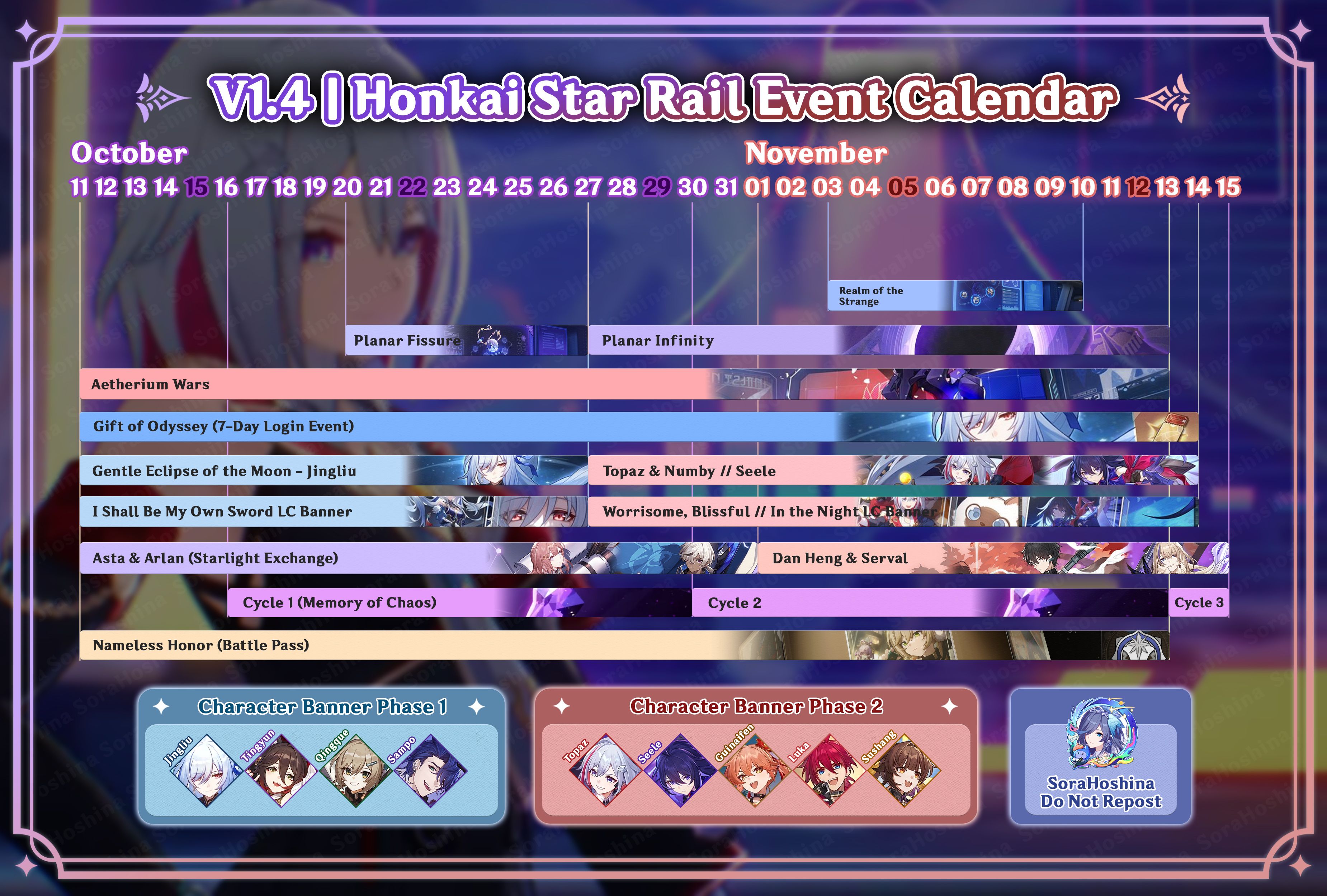 [Star Rail 1.4] Honkai Star Rail Version 1.4 Calendar (Phase 2) Honkai ...