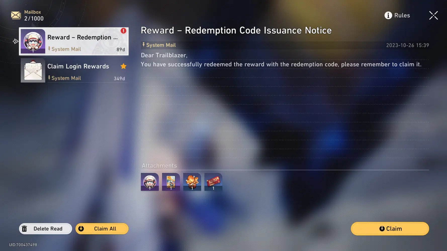 Finally got the collabo code!! Honkai: Star Rail | HoYoLAB