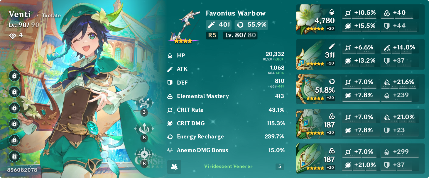 Venti half em/dps build Genshin Impact | HoYoLAB