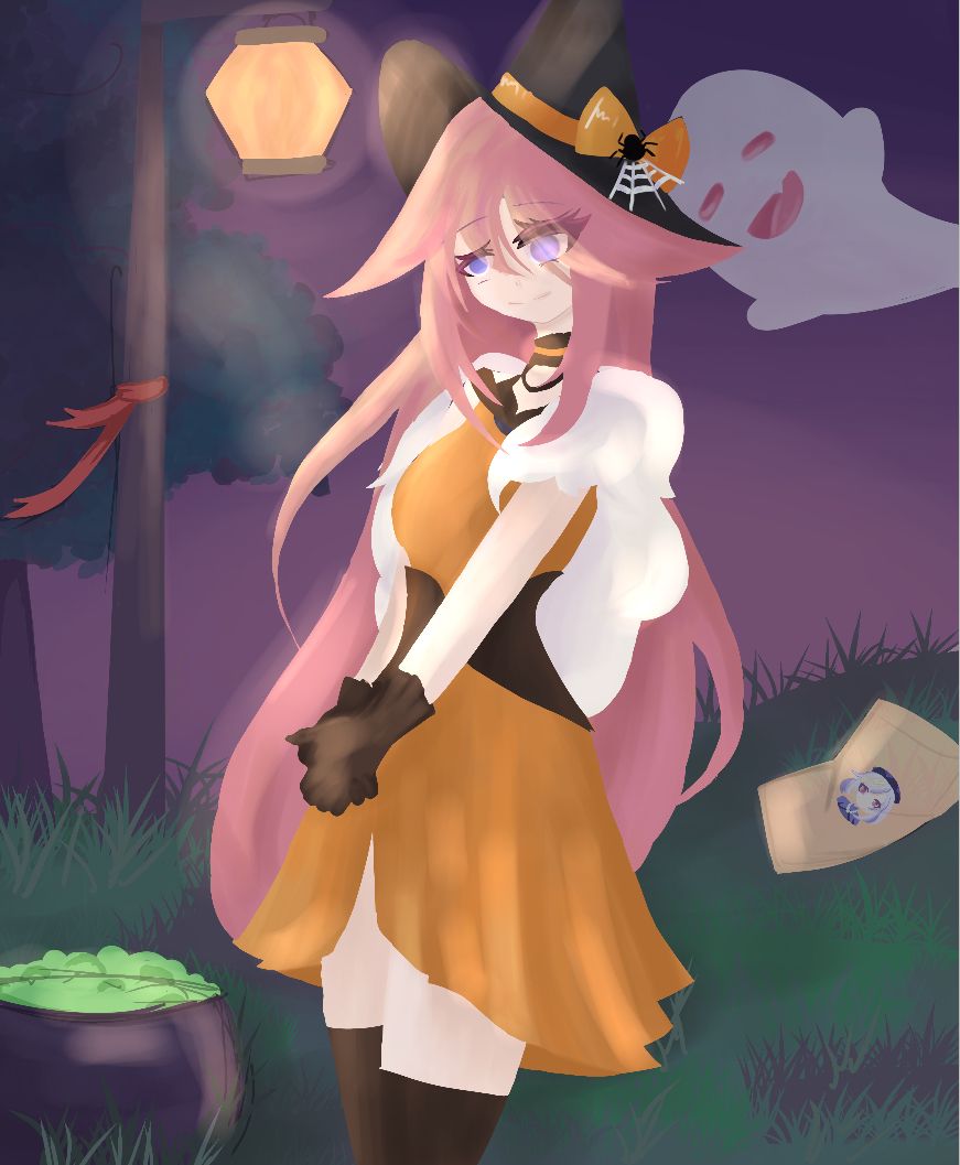 Yae Miko Halloween ART Genshin Impact | HoYoLAB