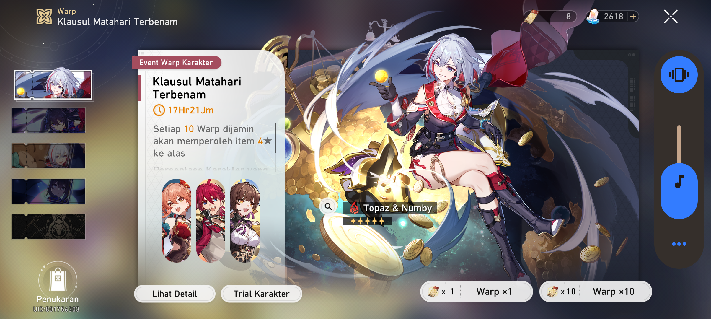 akhirnya character impianku datang topaz dan numby Honkai: Star Rail ...