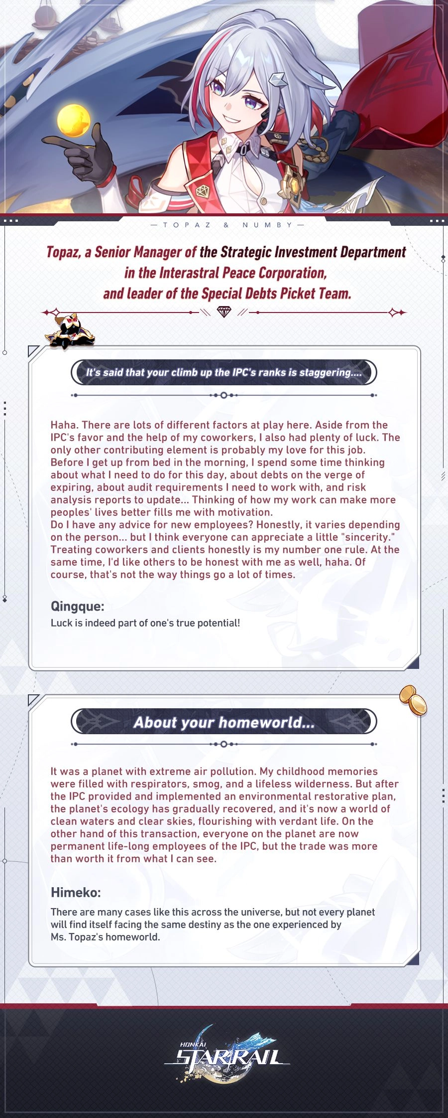 Character Introduction-Topaz & Numby Honkai: Star Rail | HoYoLAB