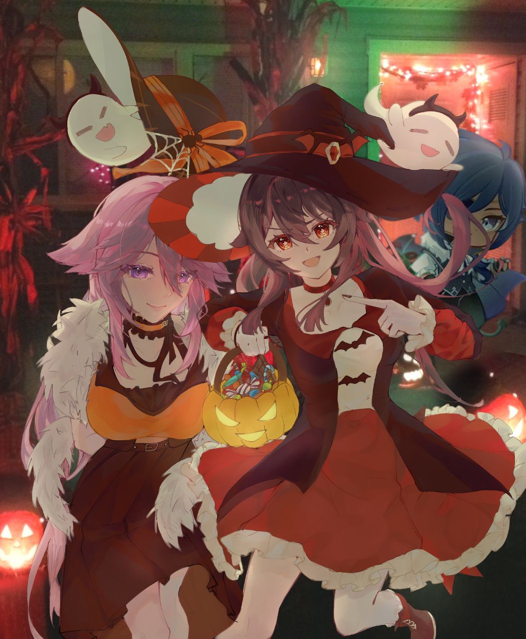Halloween Hu Tao and Yae miko fan art Genshin Impact | HoYoLAB