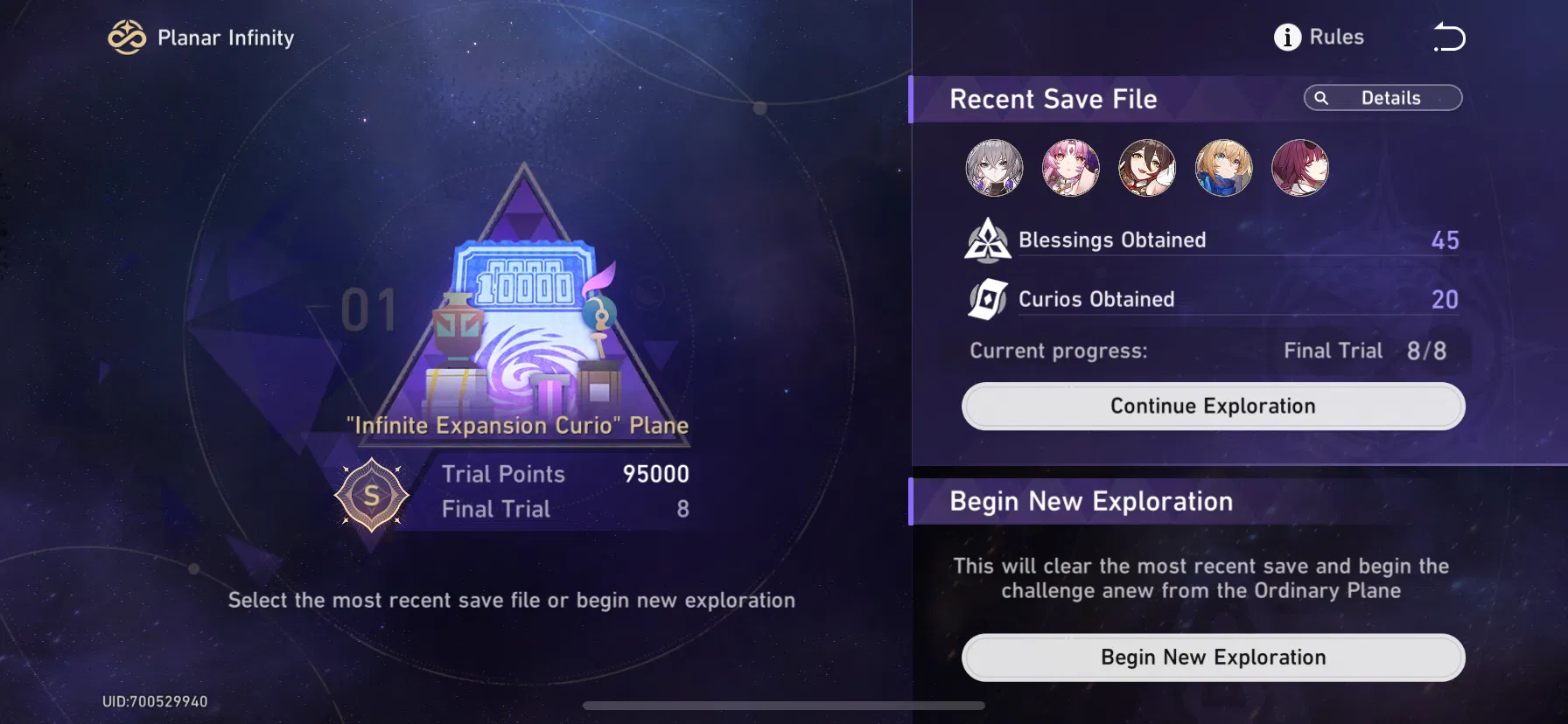 Infinite expansion Curio plane Done Honkai: Star Rail | HoYoLAB