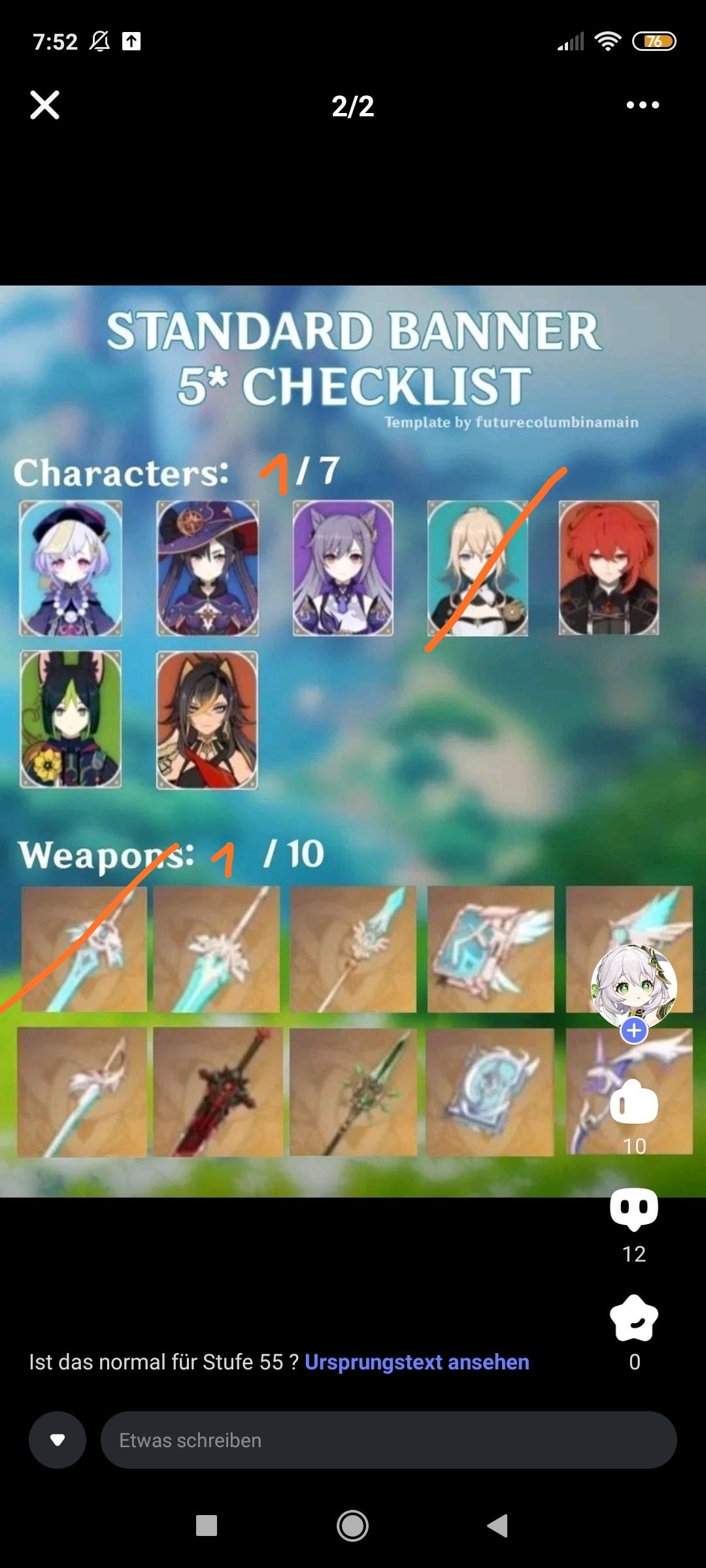 My collection in the standard banner so far Genshin Impact | HoYoLAB