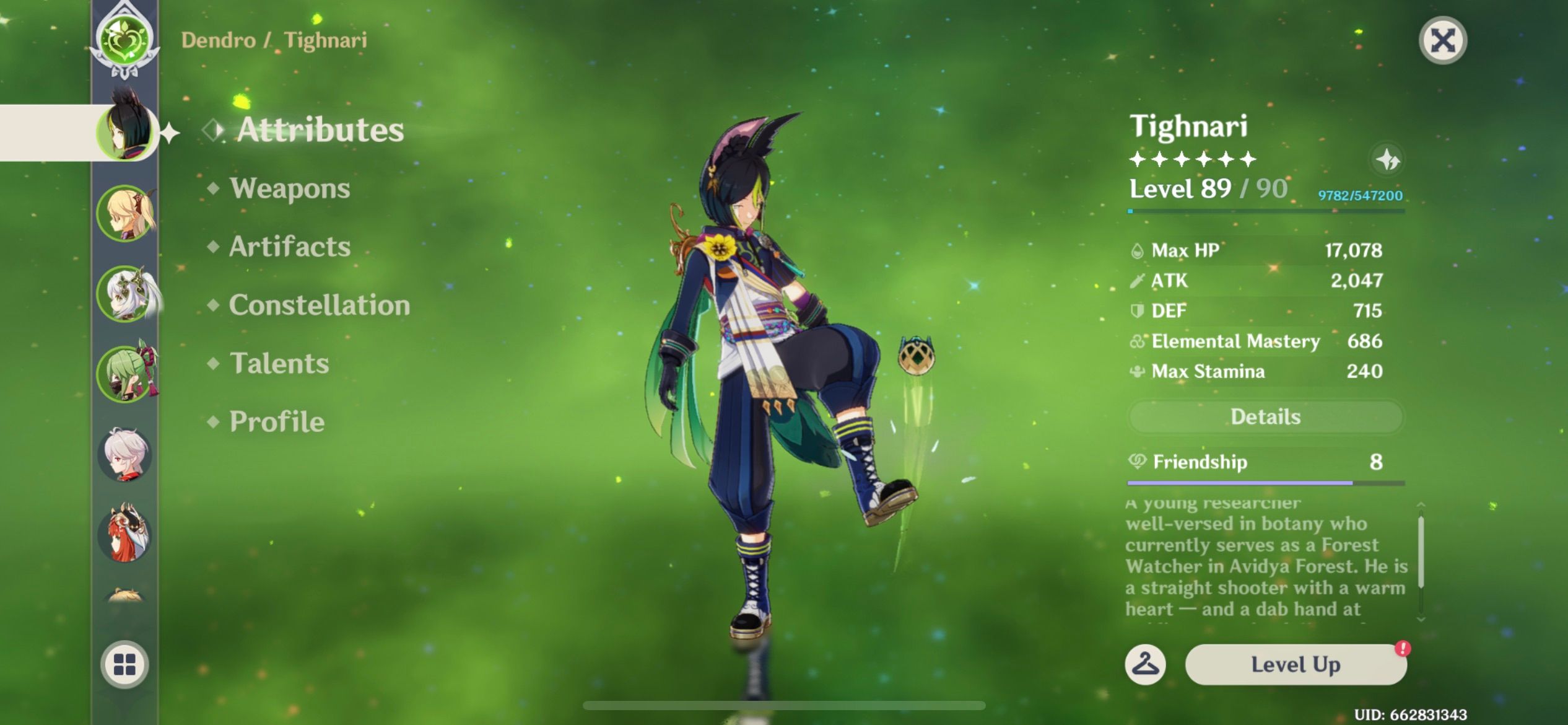 Rate/criticize my Tighnari :). (stats were screenshot after team ...