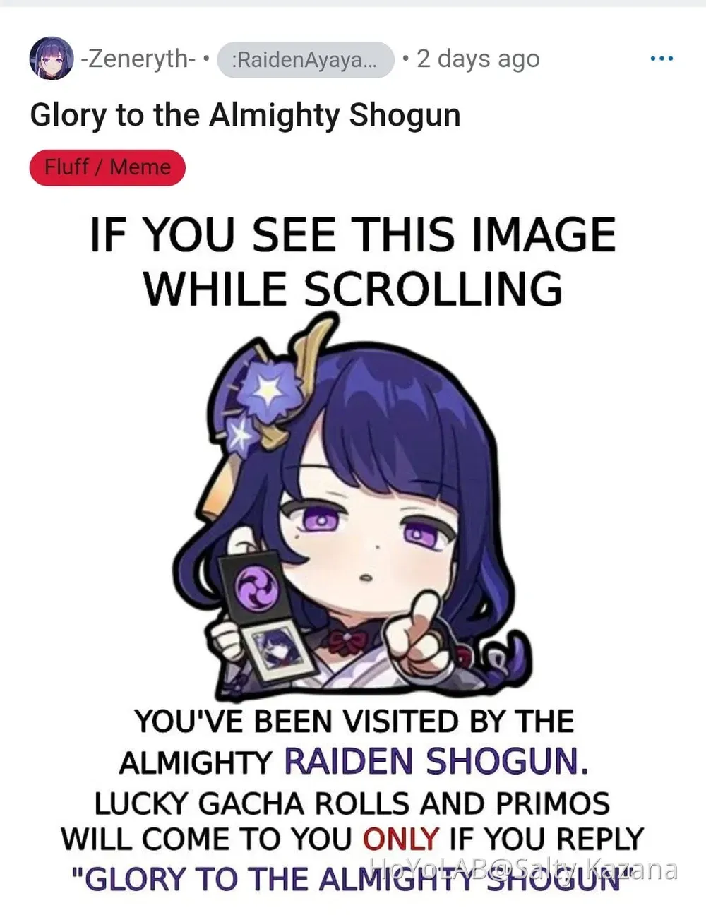 Glory to the almighty shogun!!! Genshin Impact | HoYoLAB