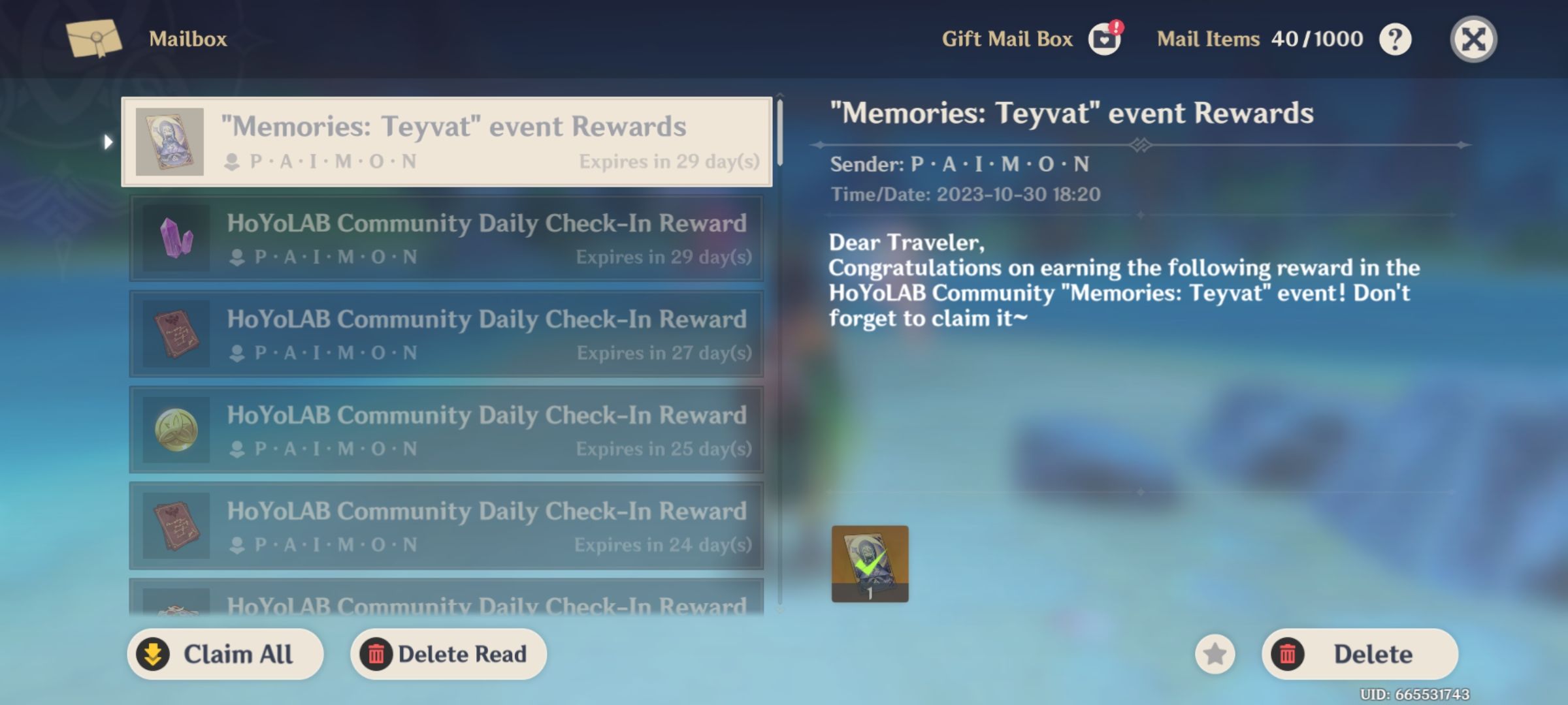 I won a free welkin moon in hoyolab event Genshin Impact | HoYoLAB