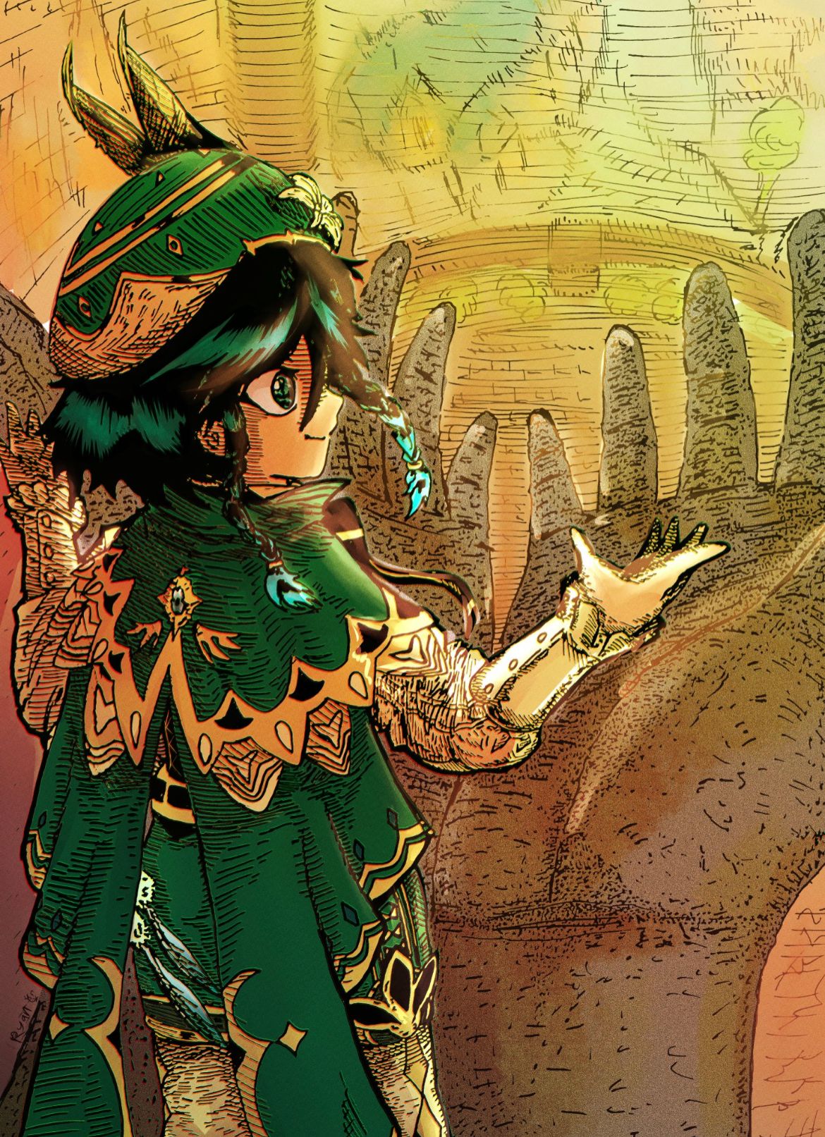 Made a venti drawing Genshin Impact | HoYoLAB