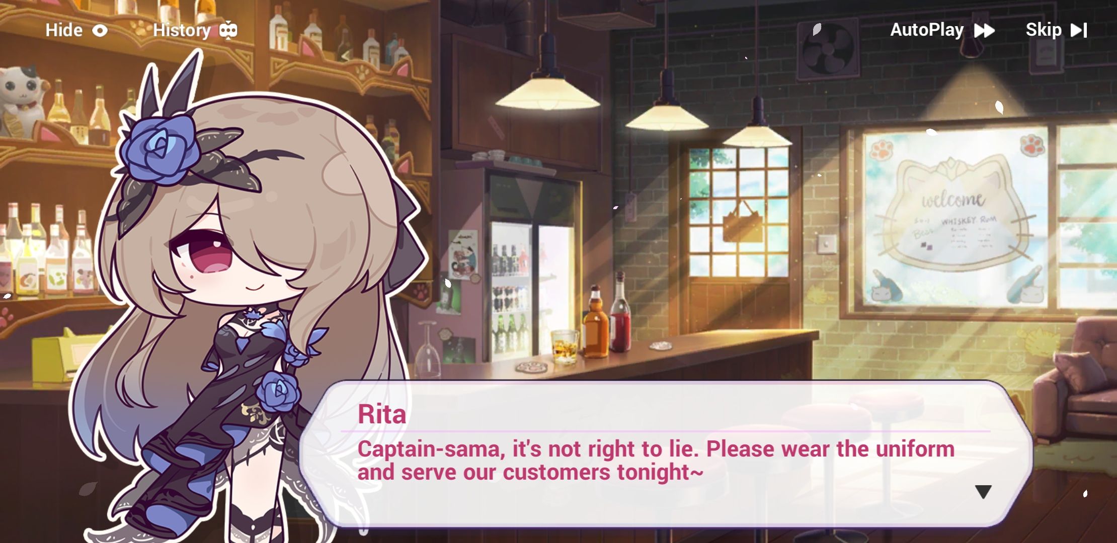 Rita really just said, "I don't care, captain. Put on the maid outfit ...