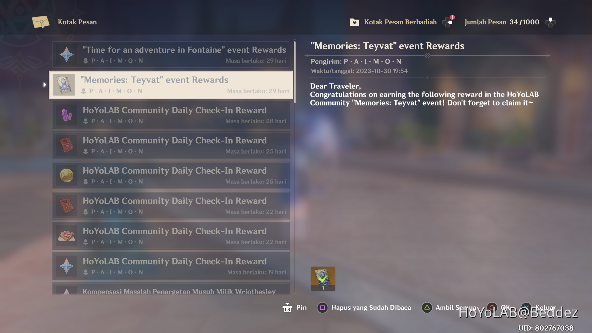 Won Event Rewards Genshin Impact | HoYoLAB