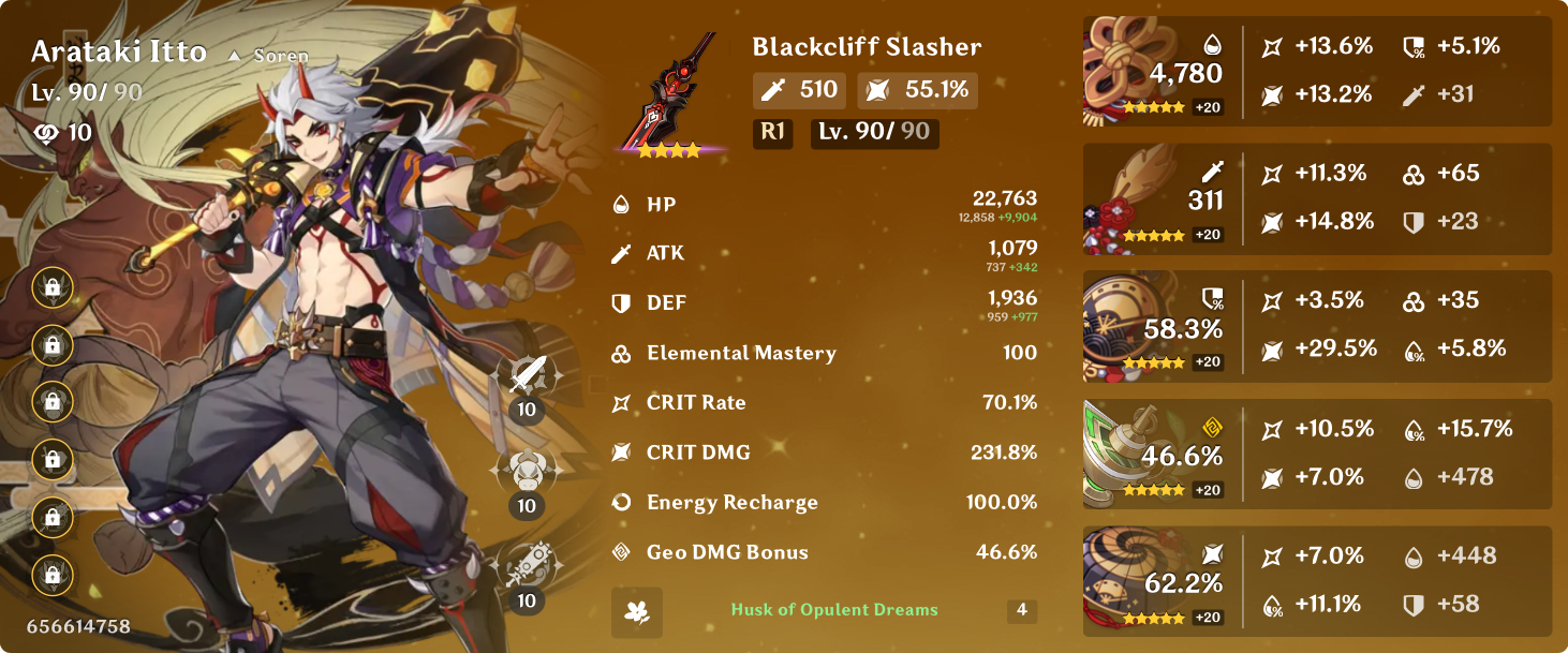 My new and improved itto build!! Genshin Impact | HoYoLAB